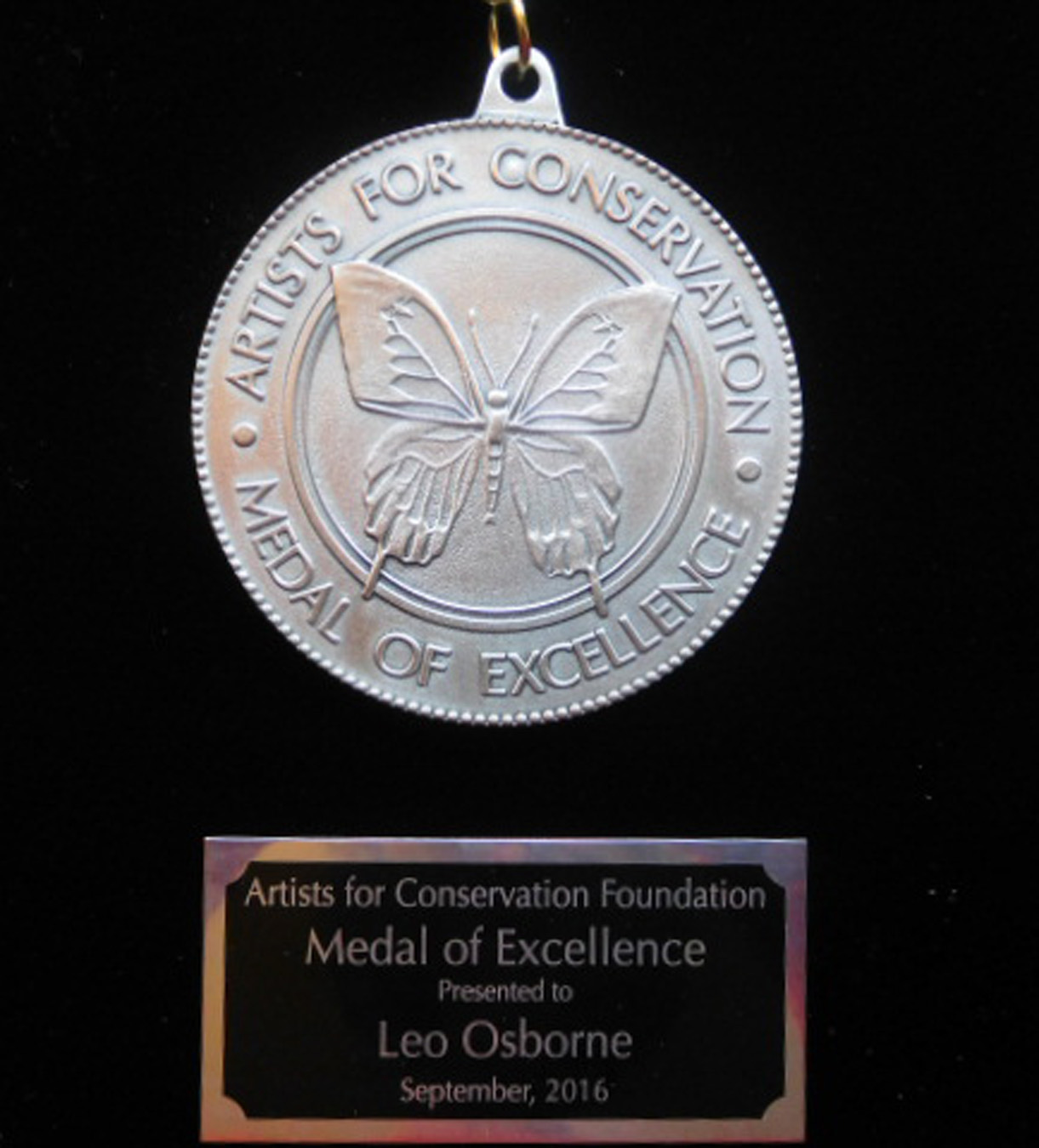 Medal of Excellence Received From Artists For Conservation | Leo E. Osborne